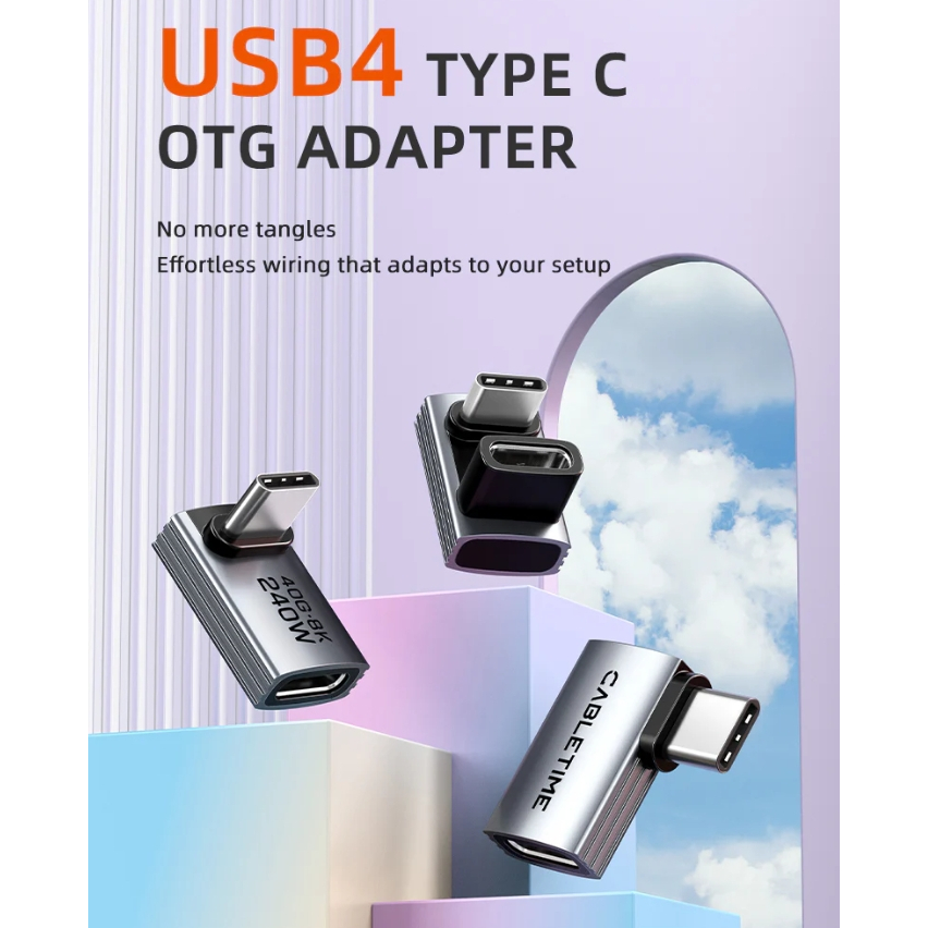 Cabletime USB4 USB C OTG Adapter 240W 40Gbp 8K อะแดปเตอร์USB C ถึง C 40Gbps 8K60Hz USB4 | Shopee ...