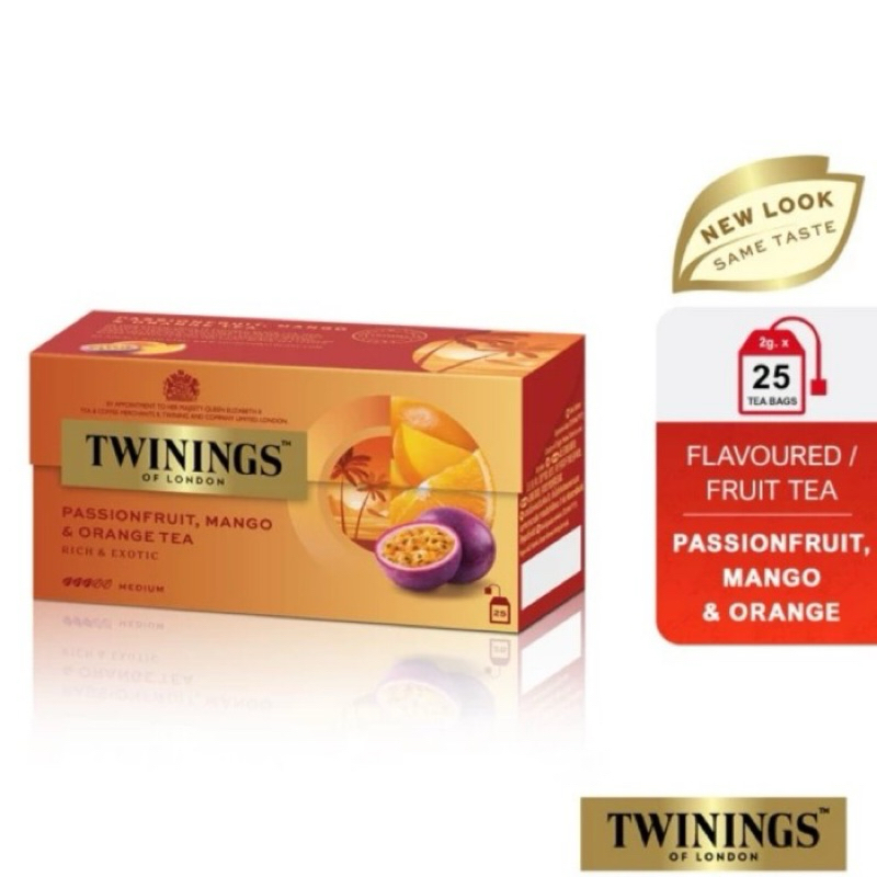 TWININGS ชาอังกฤษ Passionfruit mango orange tea 25ซอง นำเข้า หอมมาก หอม ...