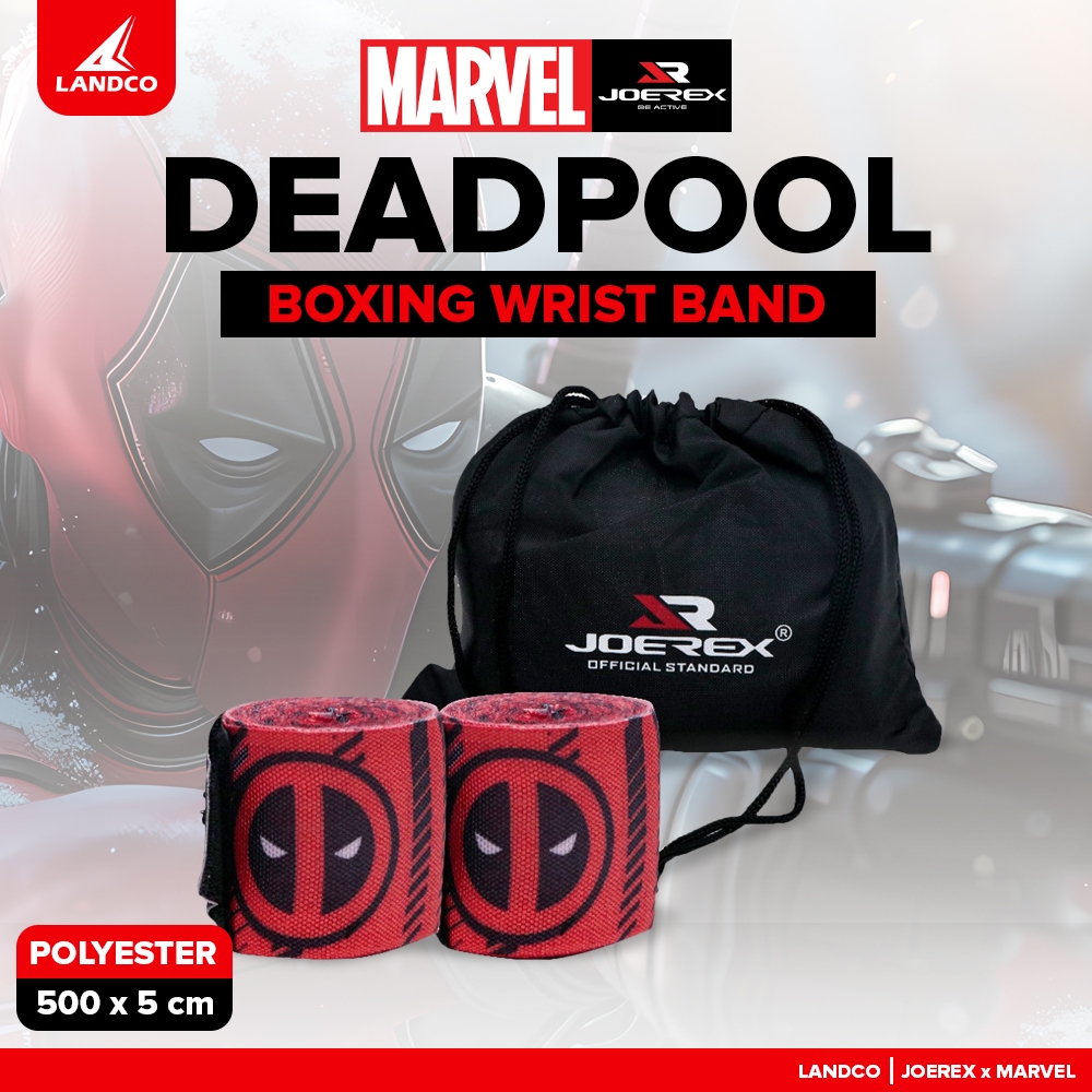 MARVEL มาร์เวล ผ้าพันมือชกมวย BOXING WRIST BAND DEADPOOL RD/BK (450 ...