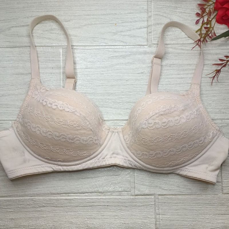 เสื้อชั้นใน wacoal มือ2 ไซส์ตามป้ายc75/34c ไม่มีโครง ไม่เสริมฟองน้ำ ตำหนิสายมีตำหนิภาพ4(D6F ...