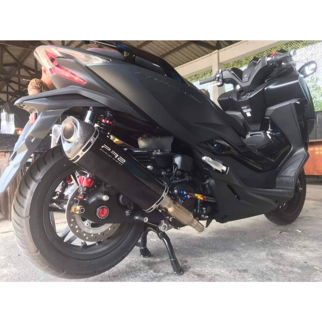 ชุดท่อฟูล คอท่อสแตนเลส ปลายท่อ PR2 AK BLACK COLOR 35 CM ใส่รถ HONDA ...