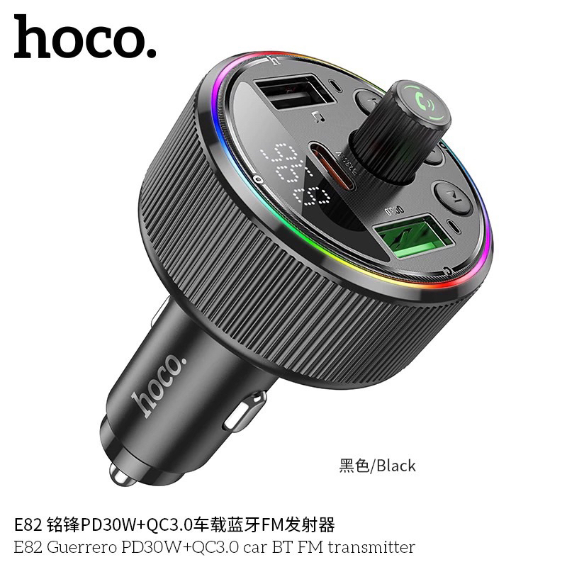Hoco E82 หัวชาร์จบลูทูธในรถยนต์ ชาร์จเร็ว PD30W+QC3.0 2ช่องUSB+1ช่อง ...