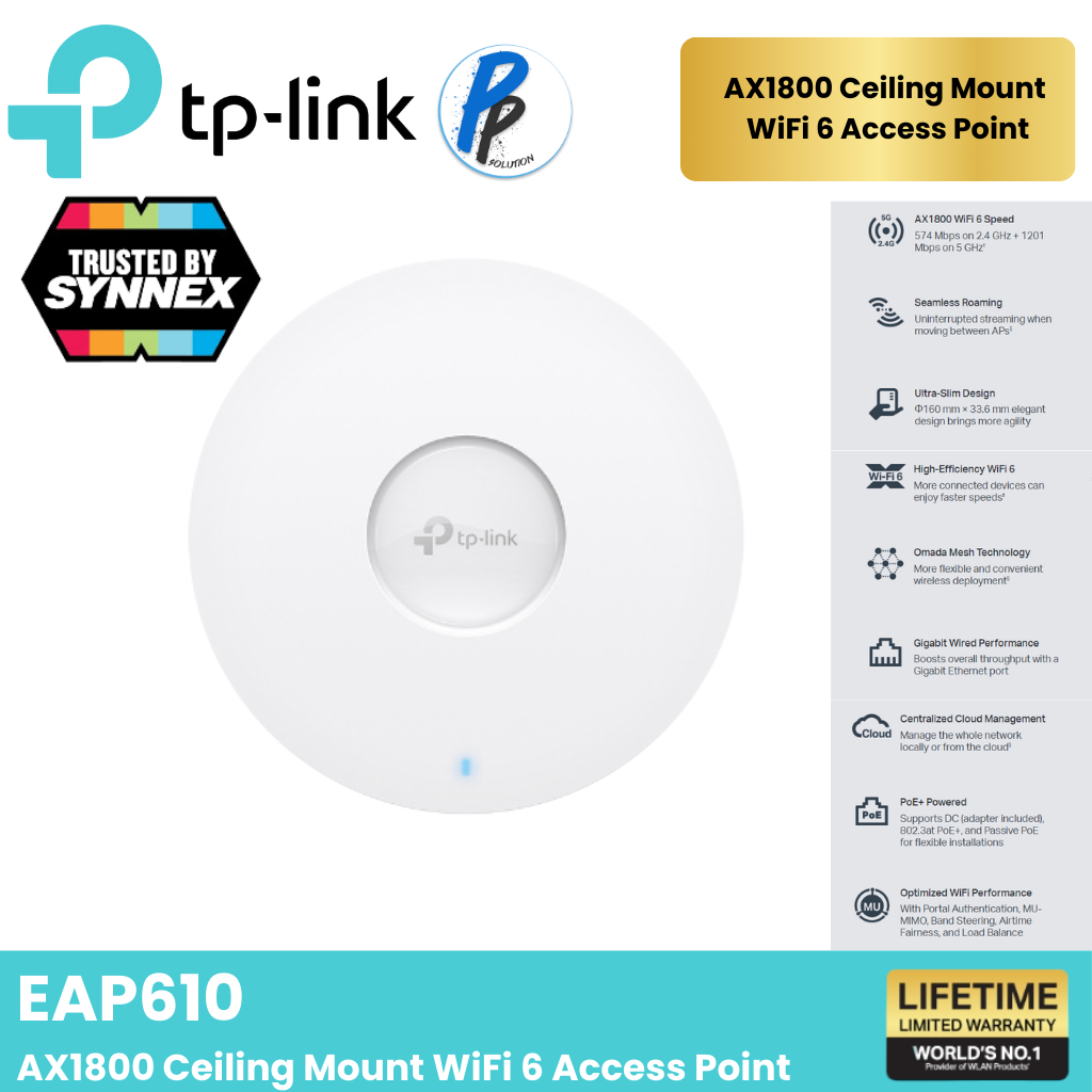 TP-Link EAP610 AX1800 Ceiling Mount WiFi 6 Access Point สินค้ารับประกัน ...