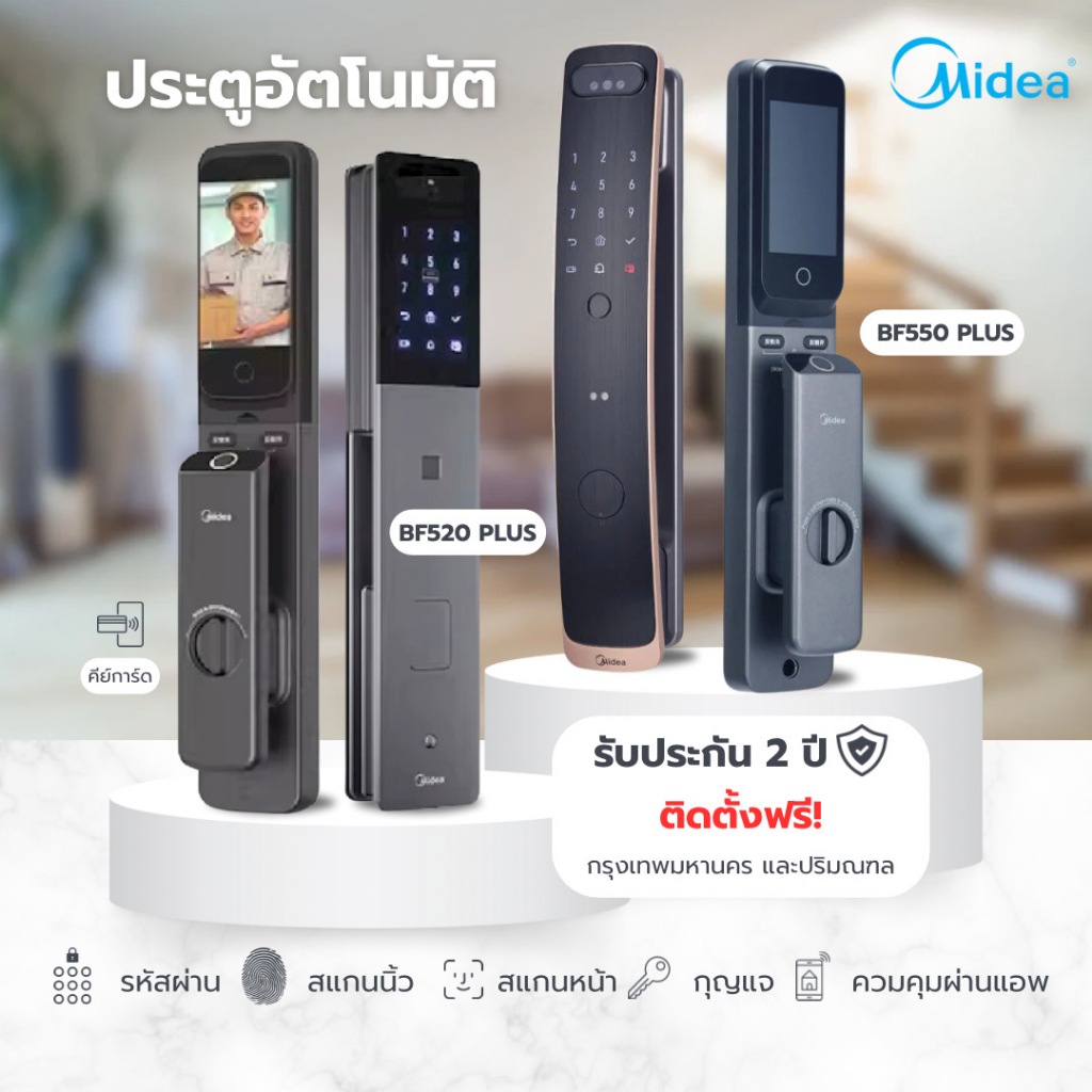 [บริการช่างติดตั้งฟรี]Midea Smart Door Lock รุ่น BF500 สมาร์ทล็อค กลอน ...