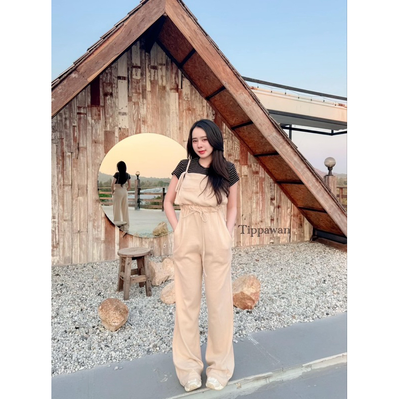 Phapassz - Set 2ชิ้น เอี๊ยมสุดปัง มาพร้อมเสื้อ ครอปลายทาง ตัวเอี๊ยมแต่งดีเทลแน่น โครตน่ารัก สาย ...