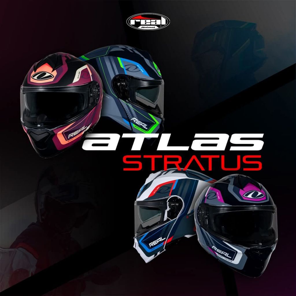 REAL ATLAS STRATUS หมวกกันน็อค Flip-Up สไตล์สปอร์ต ยกคางได้ เท่ล้ำทุก ...