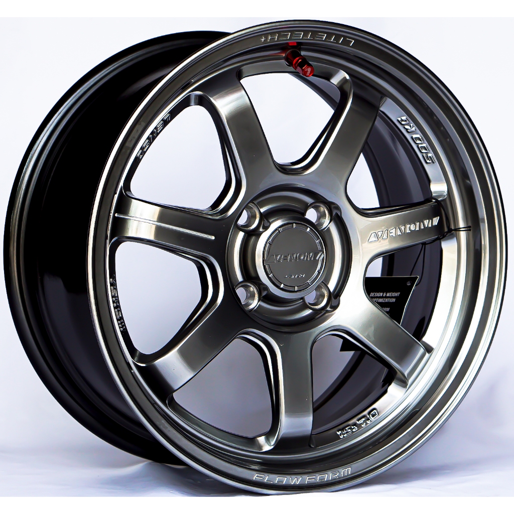 ล้อแม็กซ์ Lenso VT7 Venom LITETECH+ สีไฮเปอร์แบล็ค 7-15นิ้ว 4รู100 ET35 [21781] | Shopee Thailand