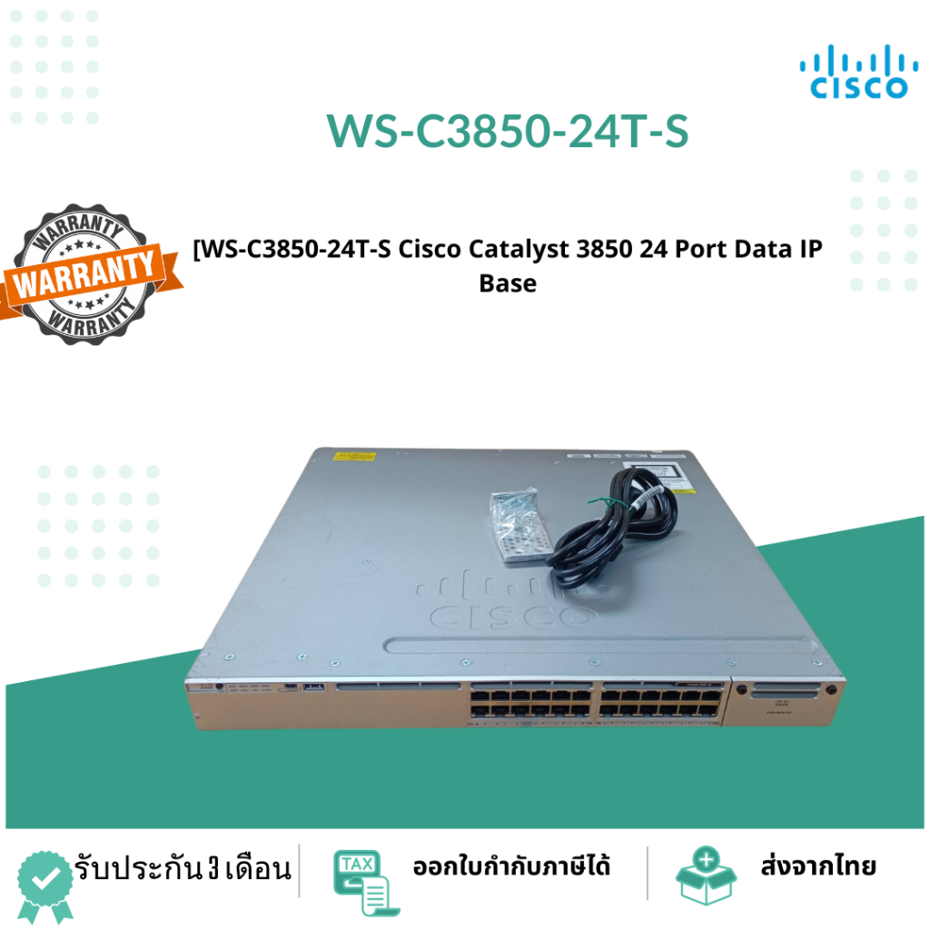 [WS-C3850-24T-S Cisco Catalyst 3850 24 Port Data IP Base | Shopee Thailand