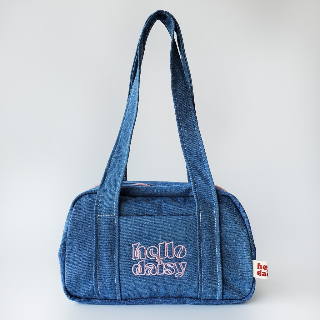 [Pre order 3-4 วัน] Hello Daisy กระเป๋ายีนส์ปัก ยีนส์ฟอกน้ำเงิน สี Blue ...