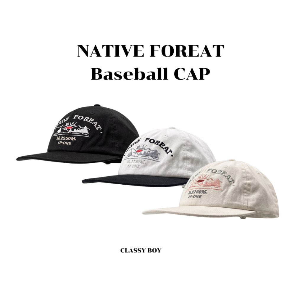 หมวกแก๊ปเบสบอลเกาหลี สไตล์มินิมอล รุ่น NATIVE FOREAT Premium Baseball ...