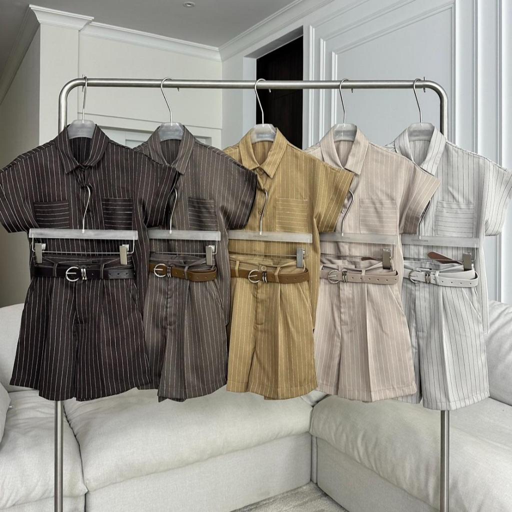 PT375ชุดเซ็ทลายทางแขนล้ำแถมเข็มขัด PROMTHONG | Shopee Thailand