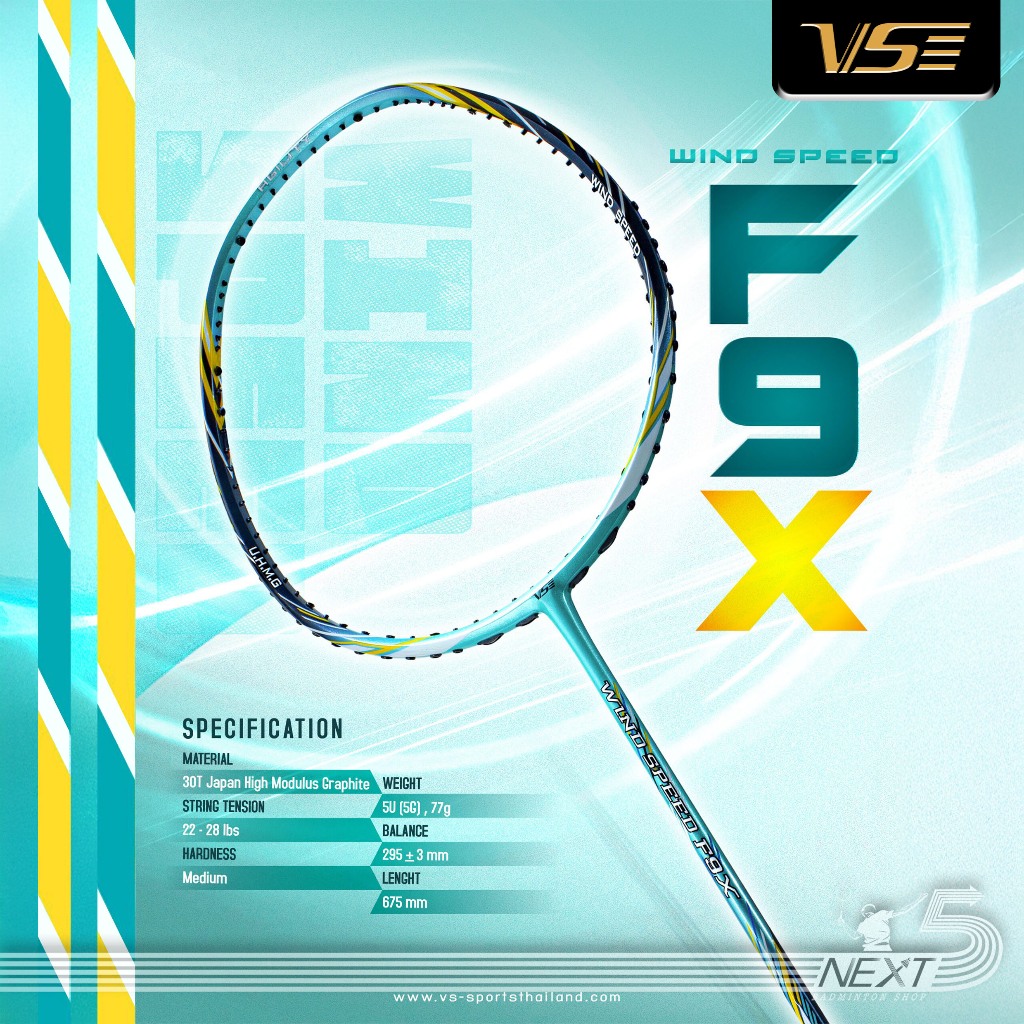 VS ไม้แบดมินตัน รุ่น Wind Speed F9X 5U แถมเอ็น,กริปยาง,ซอง | Shopee ...