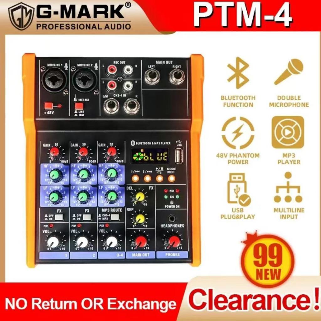 ขายลดล้างสต๊อกครึ่งราคา G-MARK PTM-4 เครื่องผสมสัญญาณ 4 ช่อง บลูทูธ 48V ...