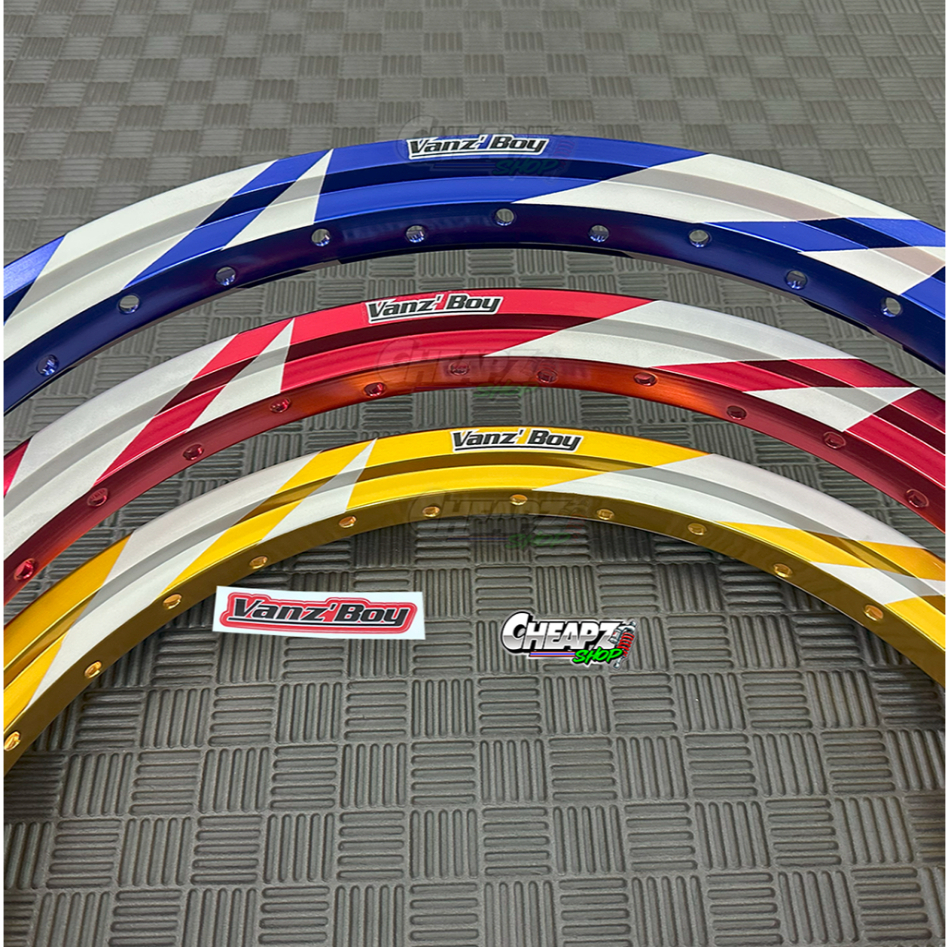 วงล้อ Vanzboy ทรงเอ สีน้ำเงิน สีแดง ( สายฟ้า ) 1.4 - 17 ราคาต่อ 1 คู่ ...