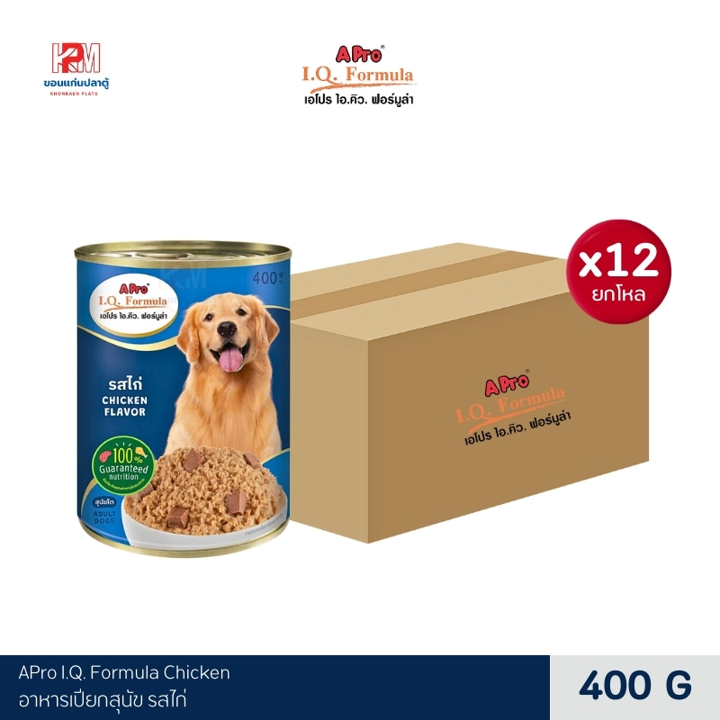APro I.Q. Formula Chicken อาหารเปียกสุนัข รสไก่ ขนาด 400 G.(x12) | Shopee Thailand