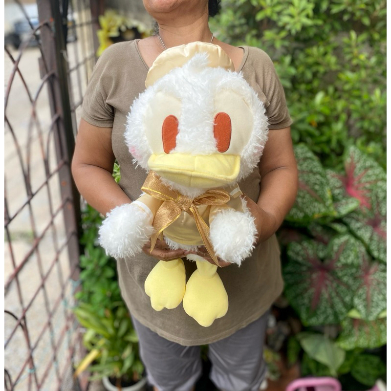 ตุ๊กตาโดนัลดั๊คSega ขนฟู สีขาวทอง Fluffy Donald Duck lay down plush ...