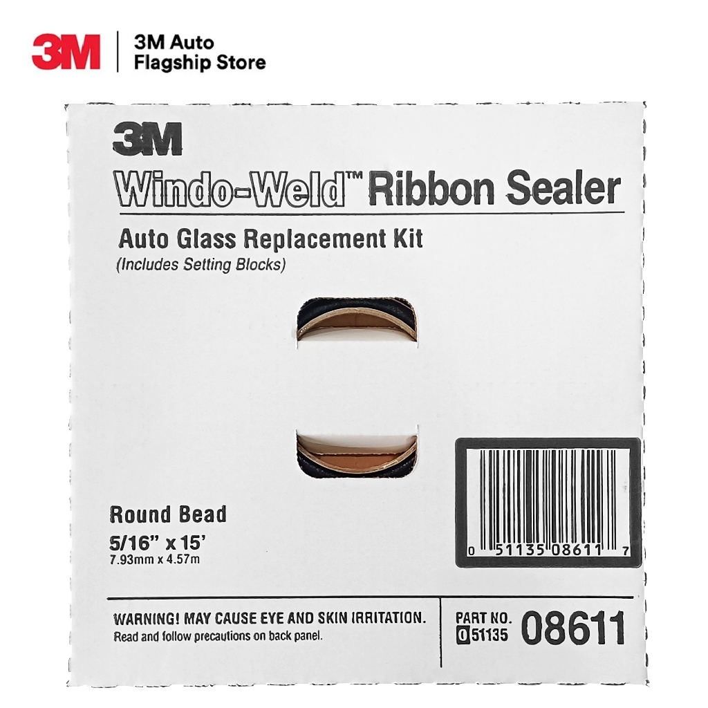 3M 8611 กาวเส้นติดตั้งกระจกรถยนต์ WINDOW-WELD RBSL ขนาด 5/16 Inch x15 ...
