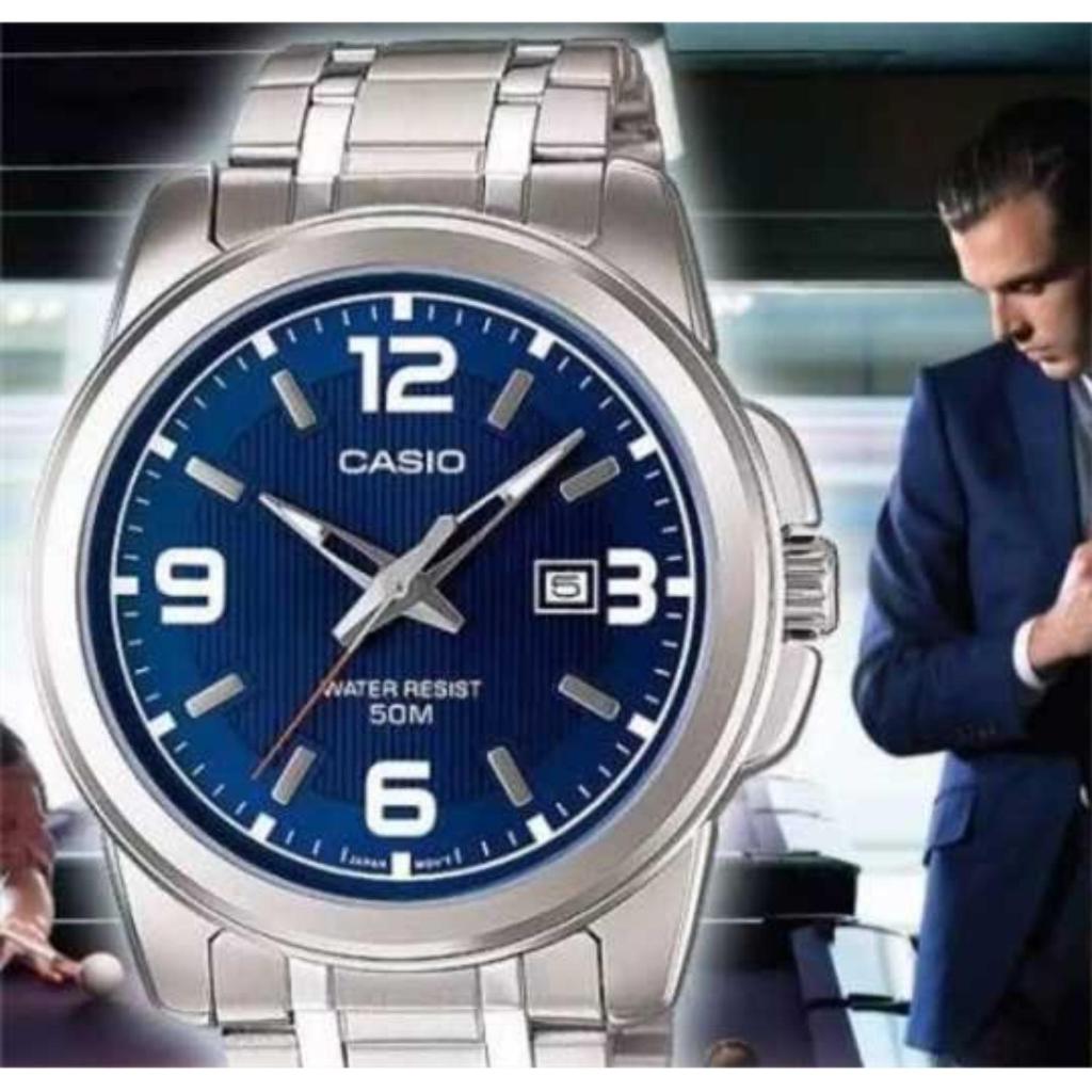 CASIO STANDARD นาฬิกาผู้ชายสายสแตนเลสหน้าปัดสีดำรุ่น MTP-1314D-1AV- | Shopee Thailand