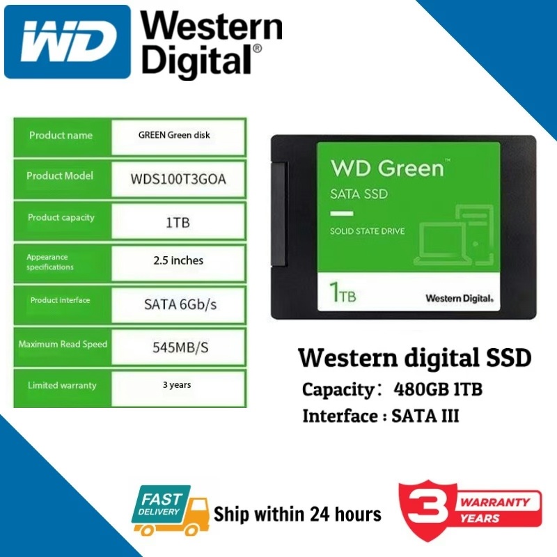 240GB/480GB/960GB WD Green Solid State Drives SSD 2.5'' 6.0Gb/s ...