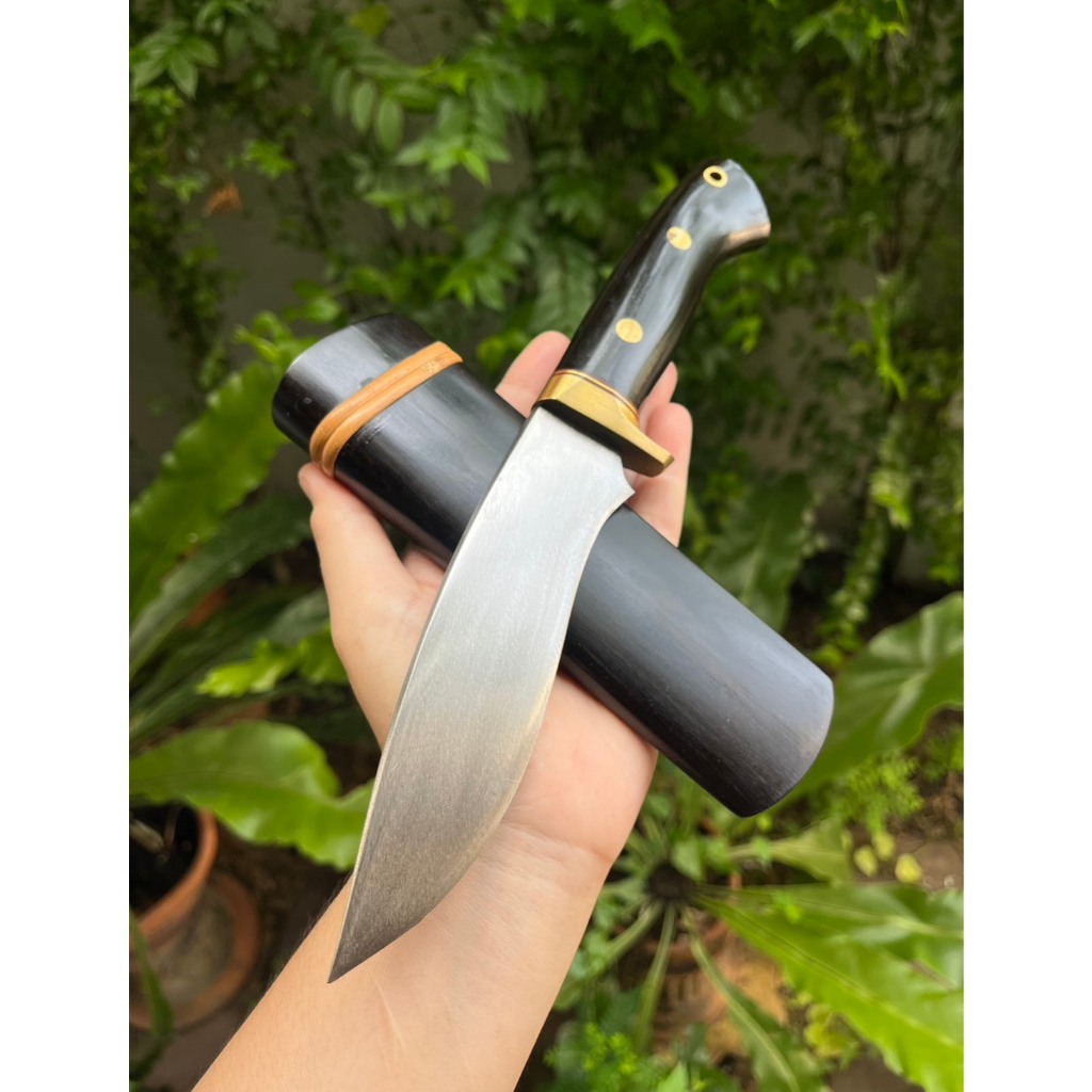 มีดโกเนี้ยว E-nep อีเหน็บ Machete มีดแคมป์ ใบ 6” เหล็ก K990 German Bohler ตีร้อน การ์ดทองเหลือง ...