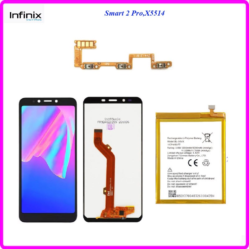 อะไหล่ infinix Smart 2 Pro,X5514,สายแพร/หน้าจอ LCD./แบตเตอรี่(BL-30VX ...