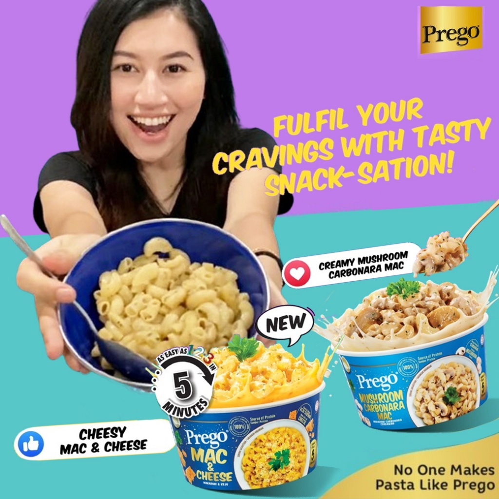 Prego Instant Pasta Bowl (Mushroom Carbonara Mac 71g / Mac and Cheese ...