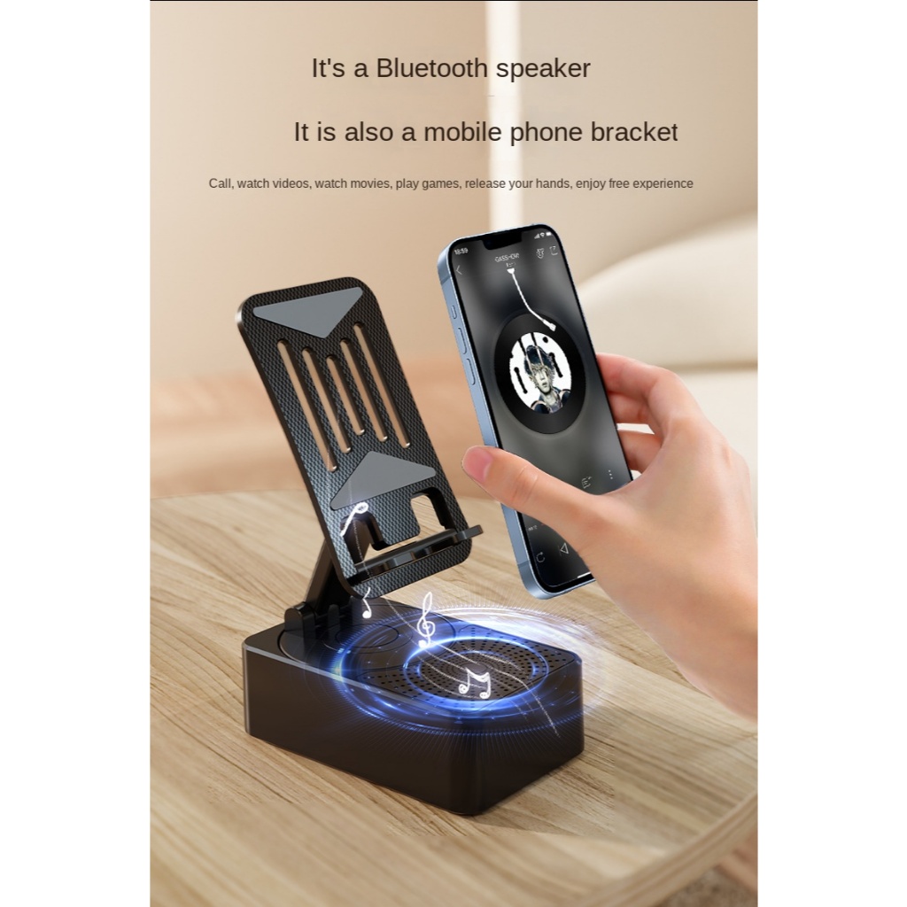 แท่นวางโทรศัพท์ 3in1 มี ลำโพงบลูทูธ หมุนได้พับได้ เป็นแบตสำรอง MP3 ...