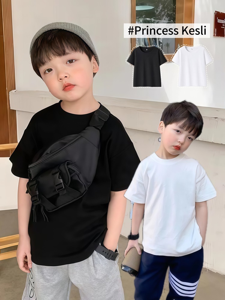 PRINCESS KESLI เสื้อยืดแขนสั้นเด็ก คอกลม สีสดใส ผ้านุ่มๆ ใส่ได้ทั้ง ...