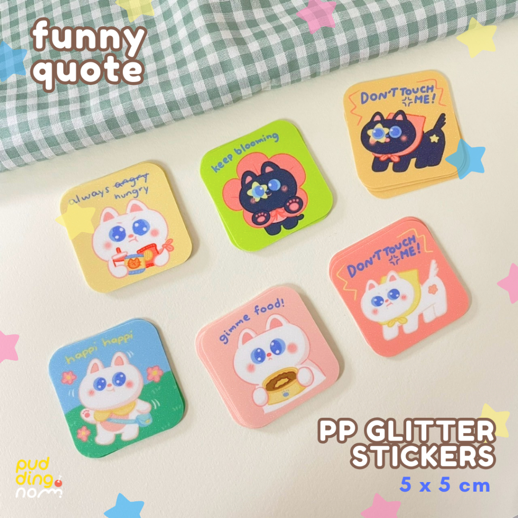 PP Glitter Stickers🌟🌸 - [Funny Quote] | Shopee Thailand