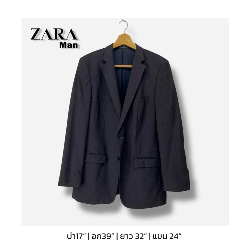 Zara man Jacket suit- dark brown gray | Shopee Thailand