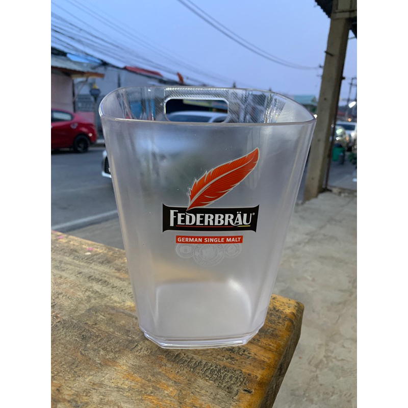 ถังน้ำแข็งพิมพ์ลายเครื่องดื่มเบียร์federbrau เนื้ออะคิคริล | Shopee ...