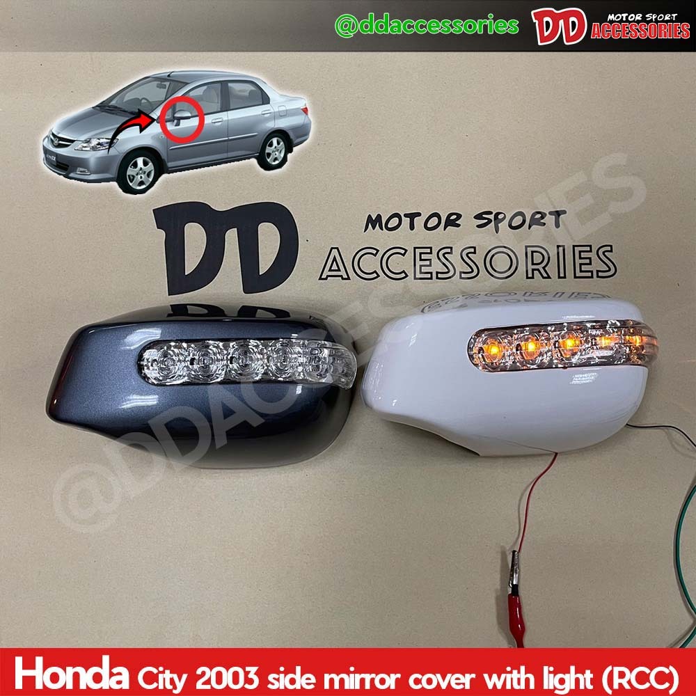 ครอบกระจก ครอบกระจกมองข้าง city 2003 2004 2005 2006 2007 RCC มีไฟ มี 2 สีเทาดำ ขาว | Shopee Thailand
