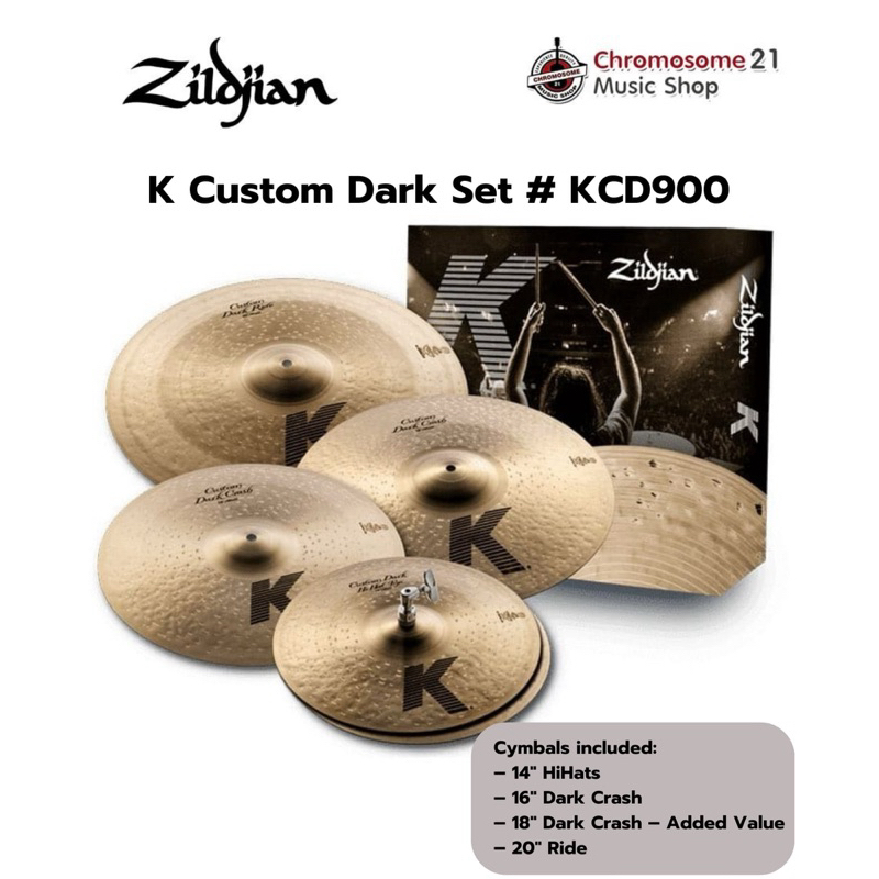 ฉาบชุด Zildjian K Custom Dark Set – 14″ HiHats – 16″ Dark Crash – 18 ...