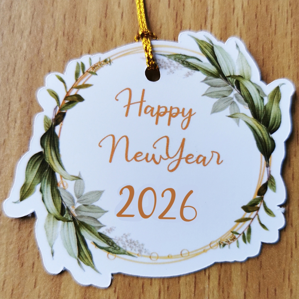 ป้ายTag Happy new year 2026 ขนาด5x5cm,4x6cm พร้อมเชือก (ของพร้อมส่ง ...