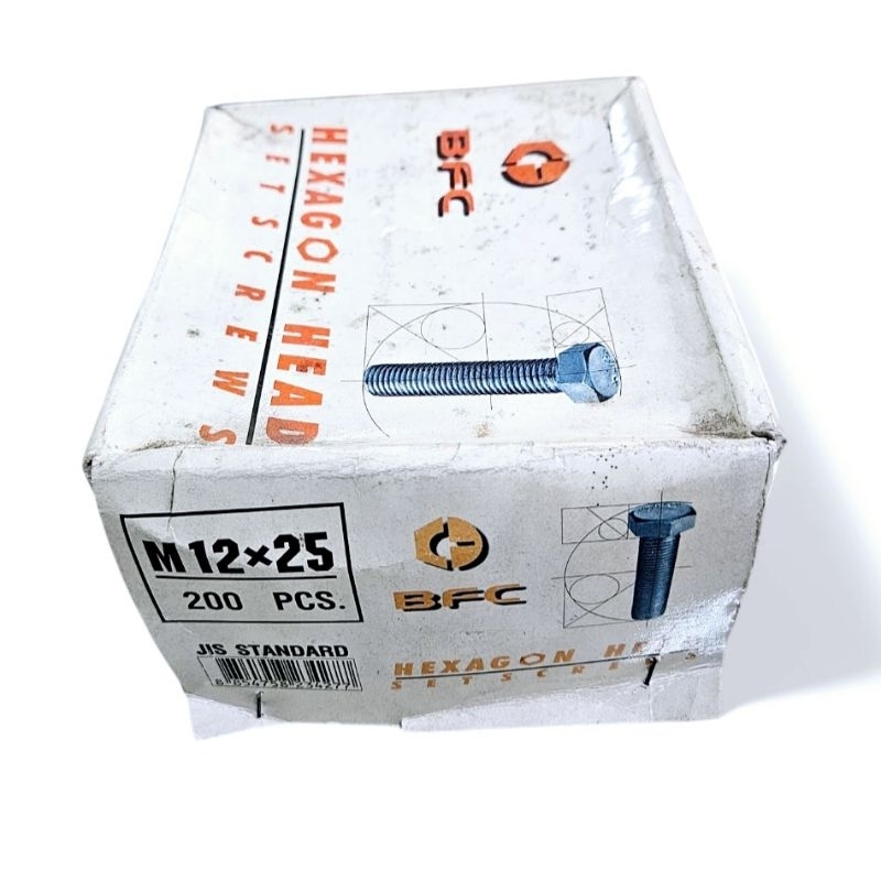BFC สกรูมิลขาว M12X25 #17 *ราคาต่อ 1 กล่อง* กล่องละ200ตัว สกรูเบอร์17 ...