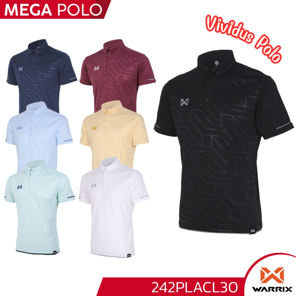 เสื้อโปโล WARRIX เทคนิค Emboss ลวดลายมีมิติ 242PLACL30 รุ่น VIVIDUS ...