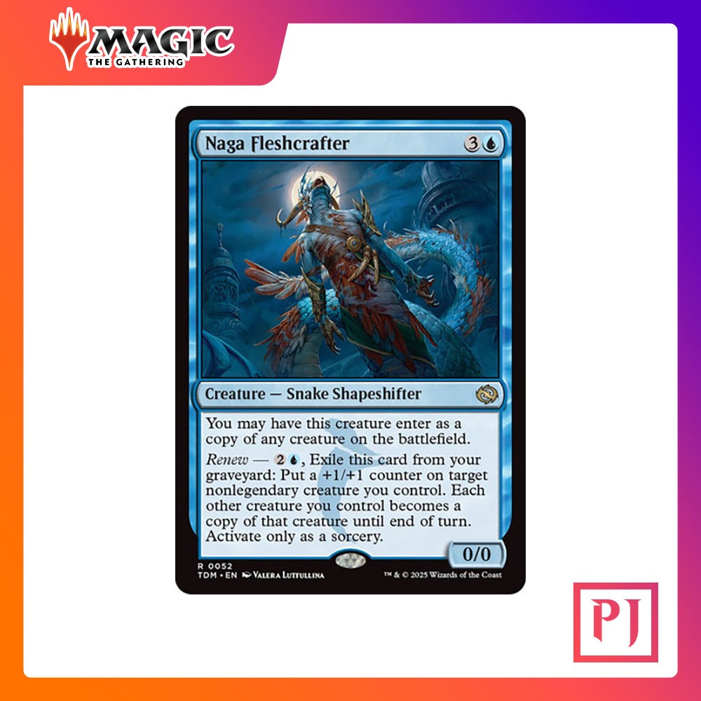 [MTG] Naga Fleshcrafter [TDM] [BLUE] [RARE] [NORMAL] [ENG] (การ์ดเมจิค ...