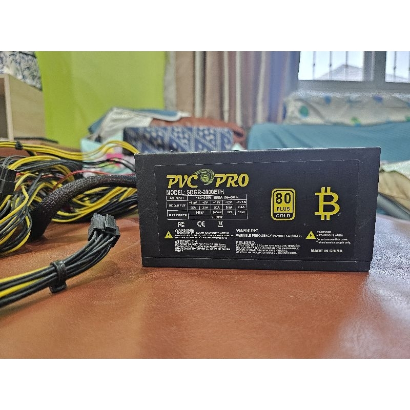 PSU 2000w วัตแท้ใช้งานได้ยาวๆใช้กับคอมทั่วไปได้คุณภาพสูง 80+ Gold PVC ...