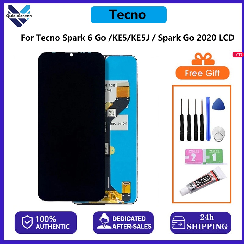 [QuickScreen] หน้าจอ LCD ต้นฉบับสำหรับ Tecno Spark 6 Go /KE5/KE5J / Spark Go 2020 หน้าจอสัมผัส ...