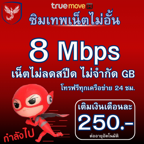 (ชำระโปรเน็ตกับร้านก่อนใช้งาน)ซิมเทพทรู ซิมมงคล 4MB 6MB 8MB 10MB 15MB ...
