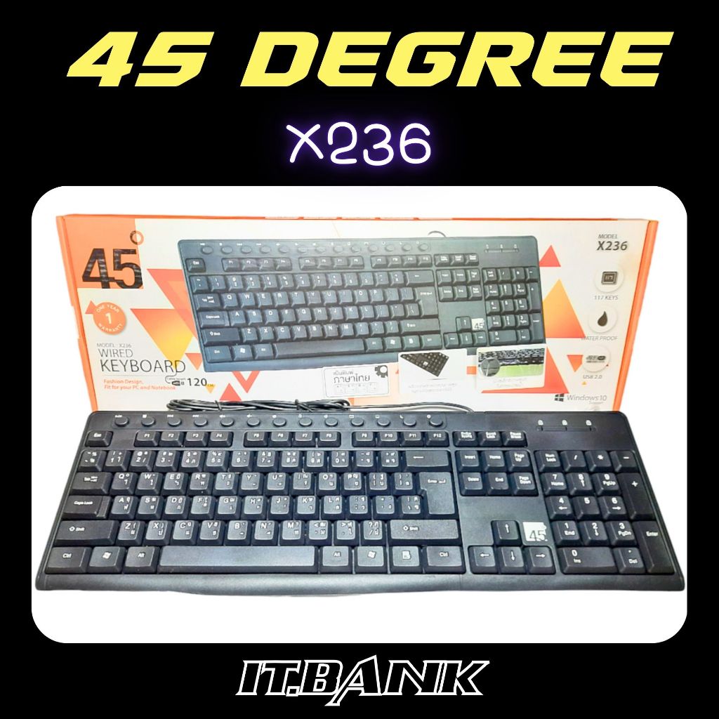 คีย์บอร์ด 45° 45 degree X236 USB Optical Keyboard | Shopee Thailand