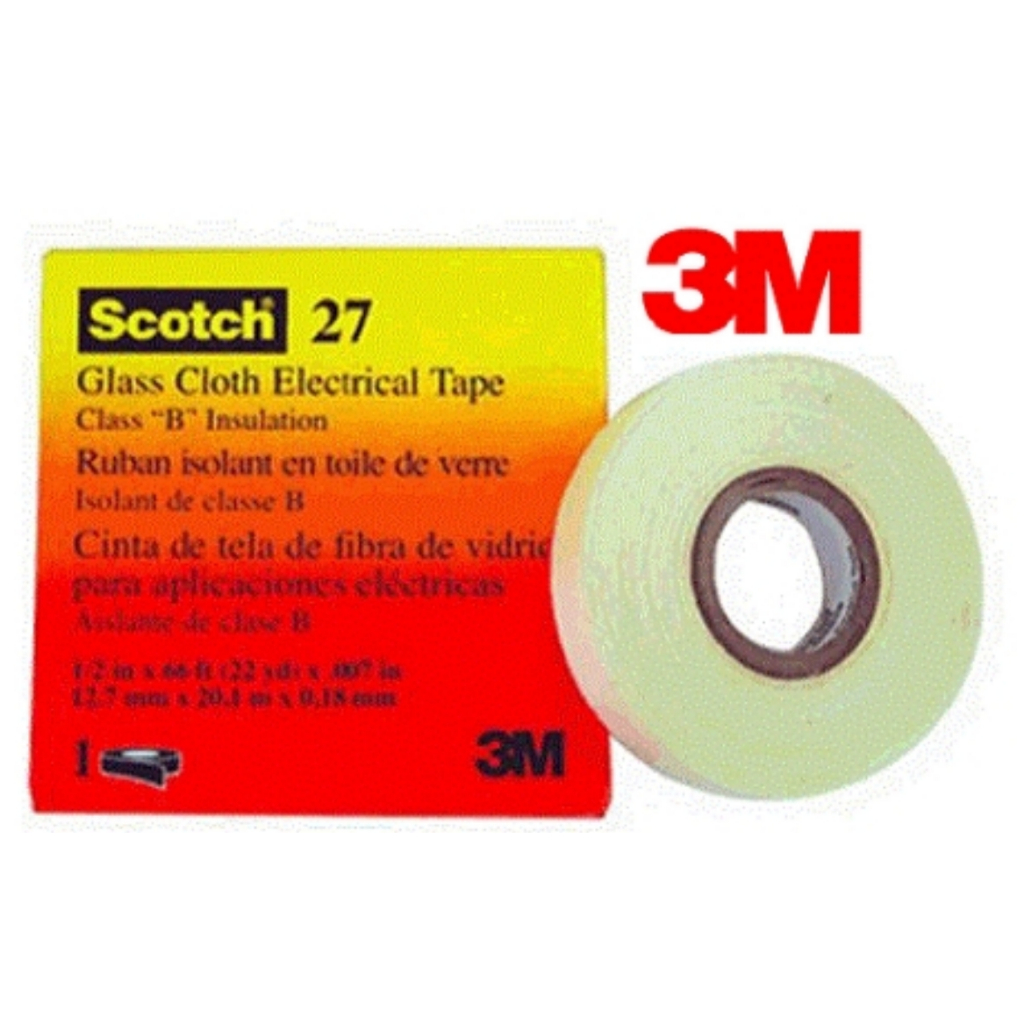 3M™ Glass Cloth Electrical Tape 27 เทปผ้าใยแก้ว, สีขาว, 1/2 นิ้ว x 66 ฟุต, สีขาว | Shopee Thailand