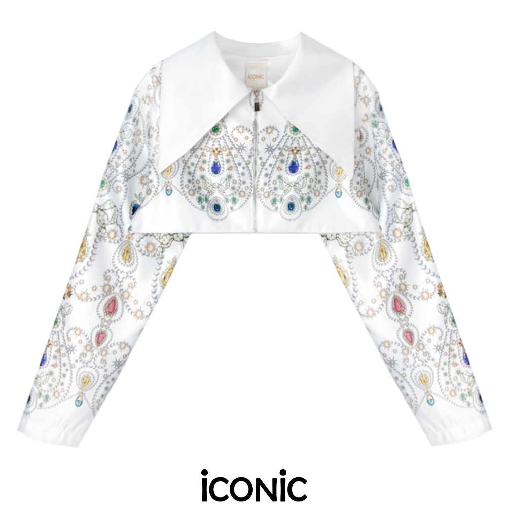 iCONiC ANGELIC JACKET #5895 เสื้อแจ็คเก็ต สีขาว พิมพ์ลาย อัญมณี ...