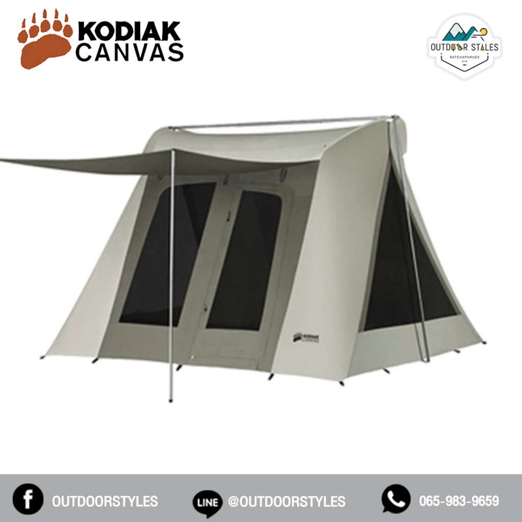 Kodiak Canvas 10x10 ft. Flex-Bow VX Canvas Tent w/ Tarp - 6-Person ...