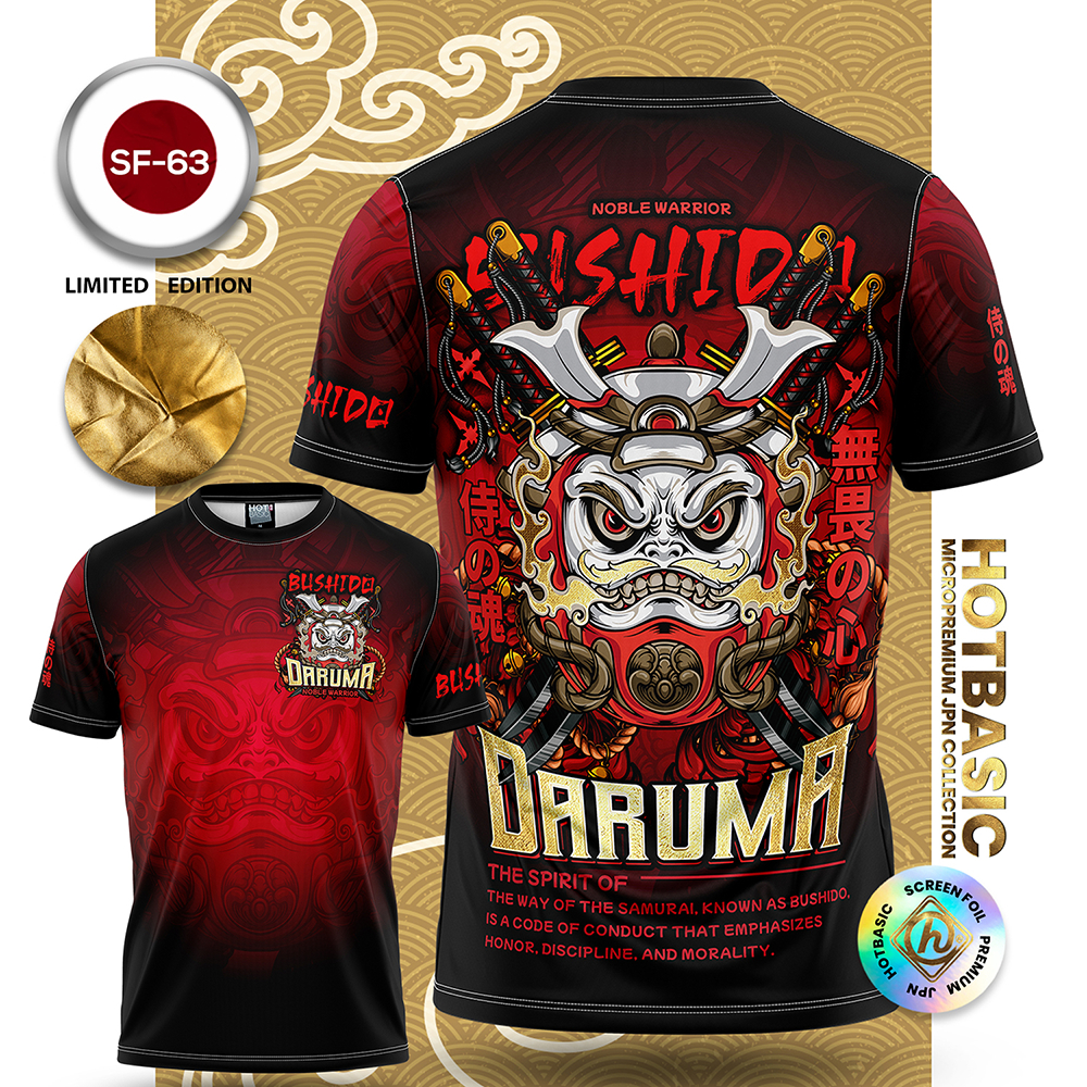 HotBasic เสื้อยืด สกรีนฟรอยด์ JPN แห้งเร็วไม่ต้องรีด ลายดารูมะบูชิโด [SF-63] | Shopee Thailand