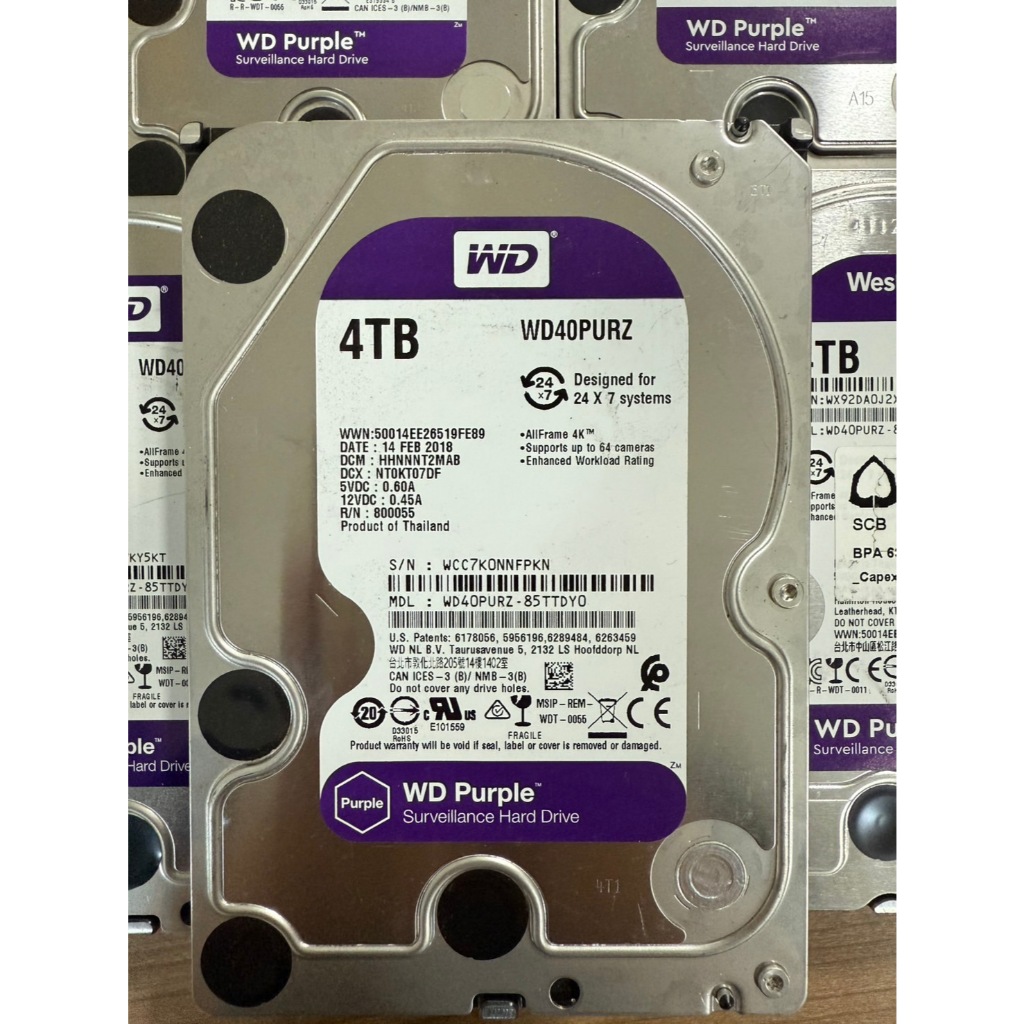 ฮาร์ดดิสก์สำหรับคอมพิวเตอร์ และ กล้องวงจรปิด ความจุ 4TB WD Purple SATA 3.5 HDD Desktop CCTV มี ...