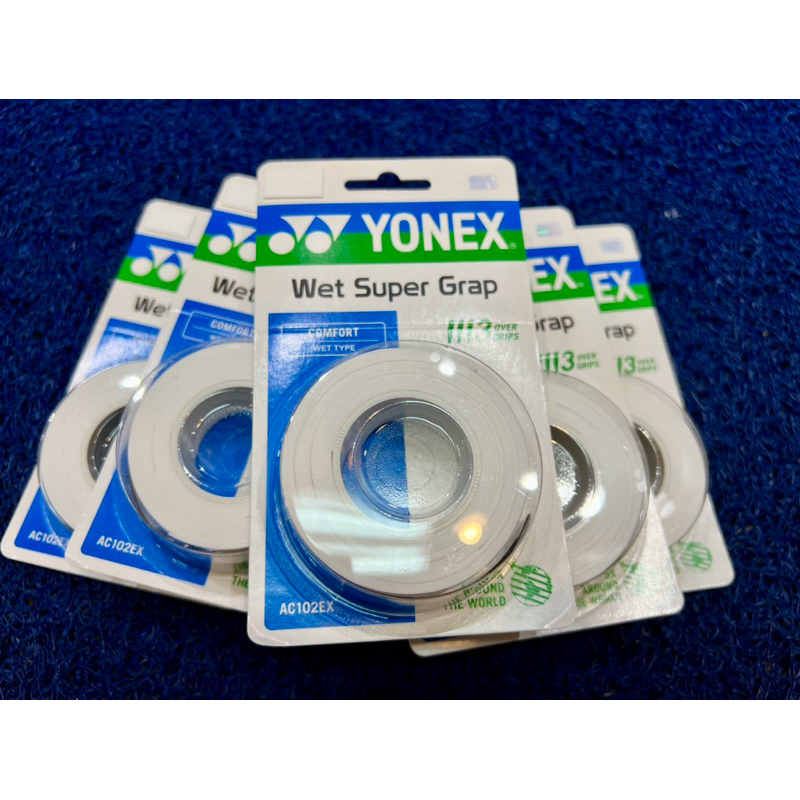 (ของแท้) กริ๊ปยางพันด้าม Yonex AC 102EX สีขาว Wet Super Grap | Shopee ...