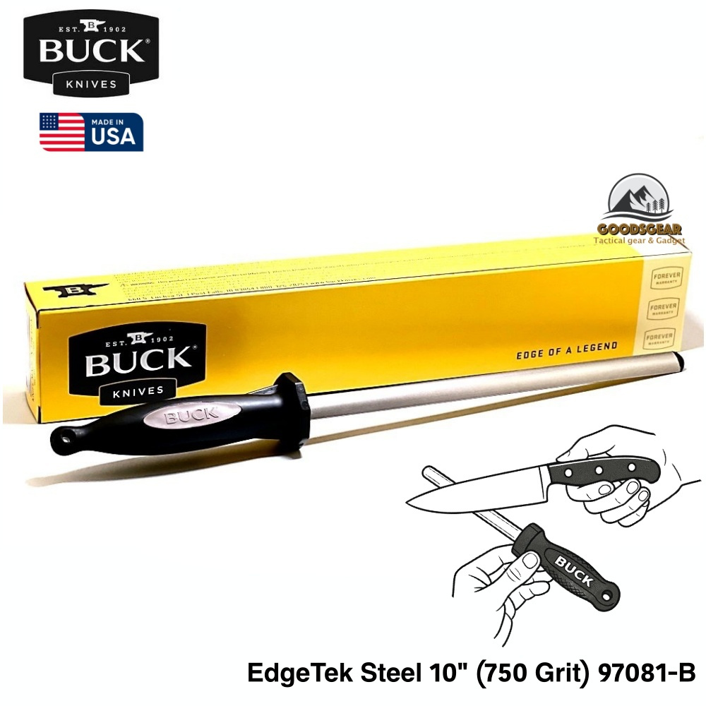 แท่งลับมีด Buck EdgeTek, Steel 10" Diamond Sharpener (750 Grit) 97081-B ...
