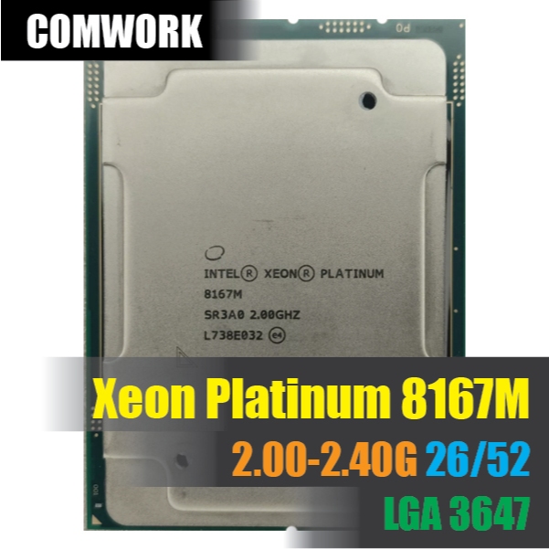 ซีพียู Intel XEON PLATINUM 8167M LGA 3647 SOCKET P C612 C622 CPU ...