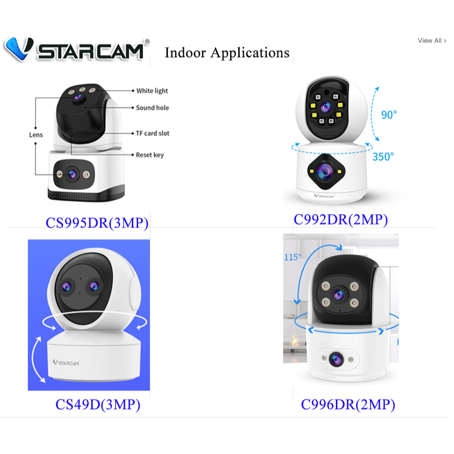 🔥ราคาต่ำสุดใน Vstarcam CS995DR CS49D 3MP C992DR C996DR 2MPกล้องวงจรปิดไร้สาย WIFI ประกันศูนย์1ปี ...